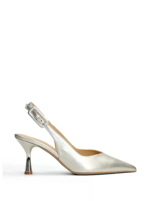 FRATELLI RUSSO Pointed-toe Slingback Pumps - Silver