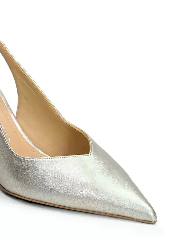 FRATELLI RUSSO Pointed-toe Slingback Pumps - Silver