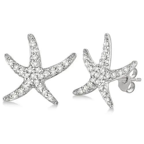 ALLUREZ Diamond Starfish Stud Earrings - Diamonds