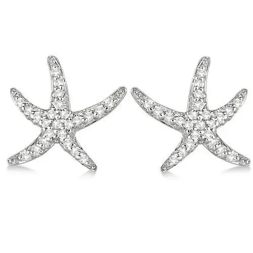 ALLUREZ Diamond Starfish Stud Earrings