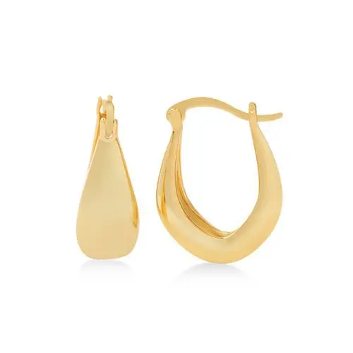 ALLUREZ Gold Vermeil Sculptural Hoop Earrings - Silver