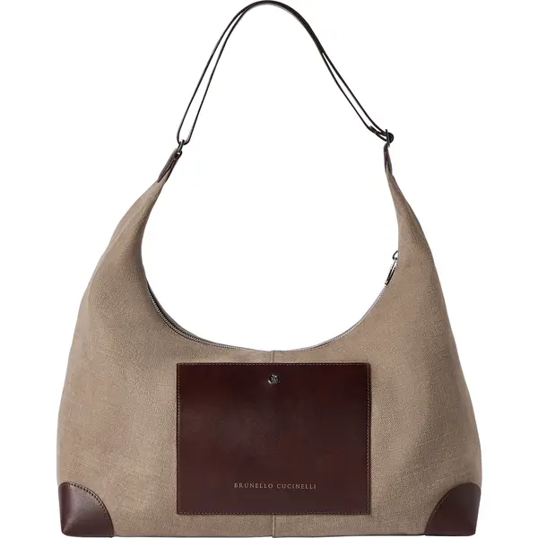 Brunello Cucinelli Water-resistant Canvas And Burnished Calfskin Messenger Bag - Leather