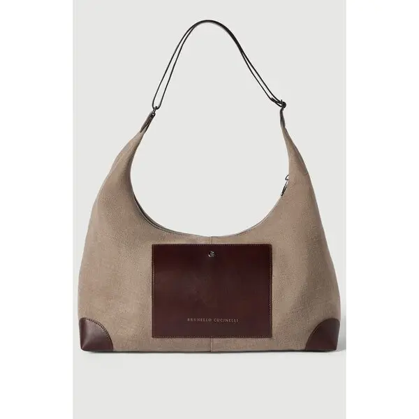 Brunello Cucinelli Water-resistant Canvas And Burnished Calfskin Messenger Bag - Leather