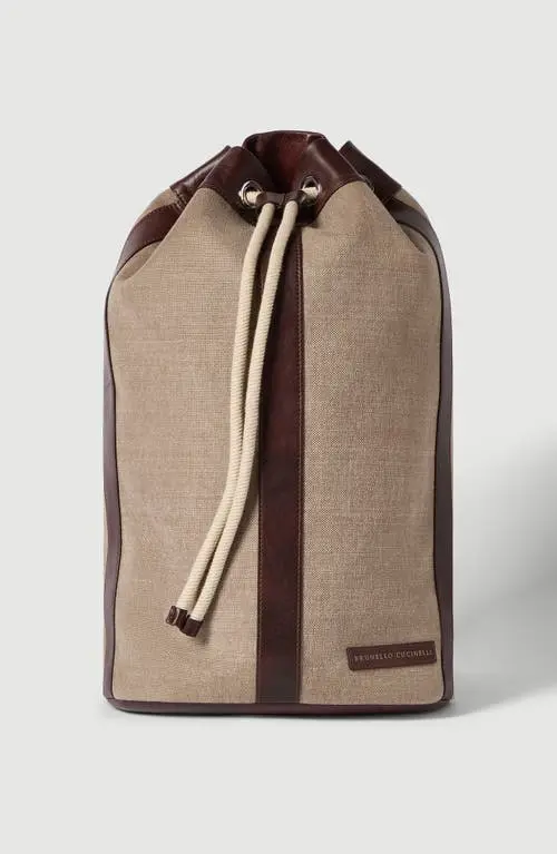 Brunello Cucinelli Water-resistant Canvas And Calfskin Backpack - Leather