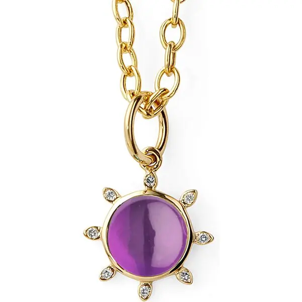 SYNA JEWELS Cosmic Sun Charm - Amethyst