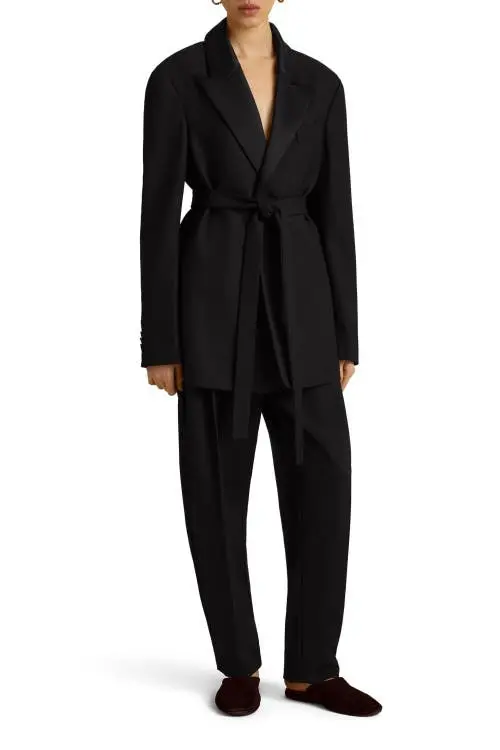 Marina Moscone Boyfriend Blazer With Belt