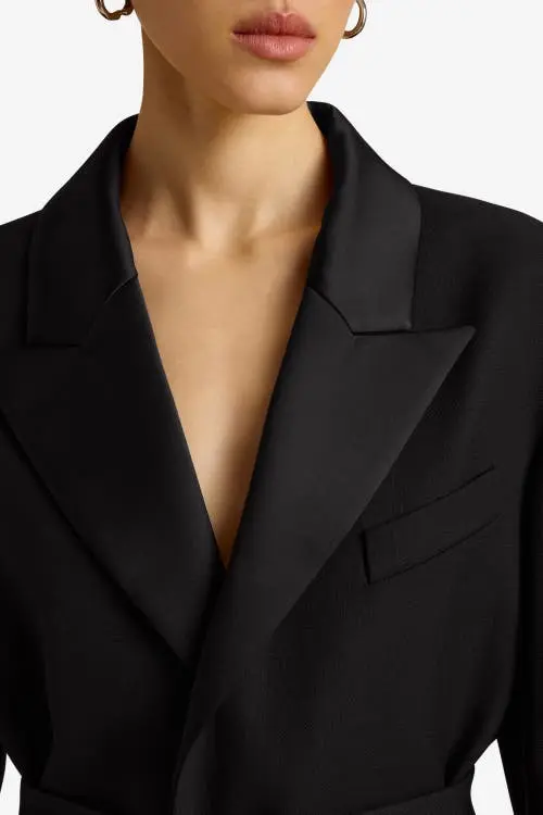Marina Moscone Boyfriend Blazer With Belt