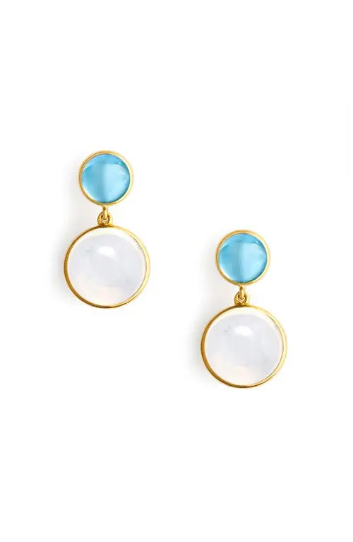 SYNA JEWELS Cirra Moon Drop Earrings - Blue Topaz