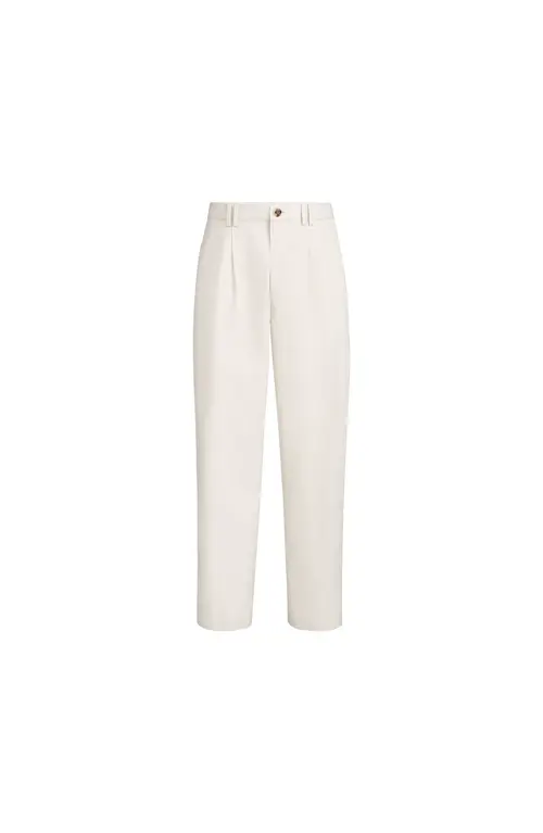 Brunello Cucinelli Cotton And Linen Trousers - White