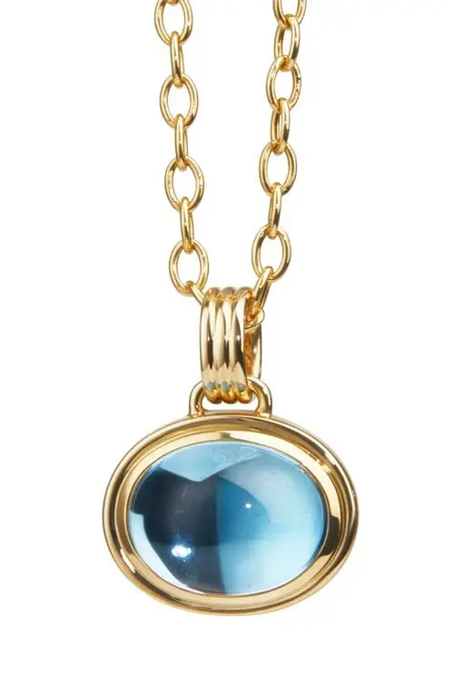 SYNA JEWELS Cirra Oval Necklace - Blue Topaz