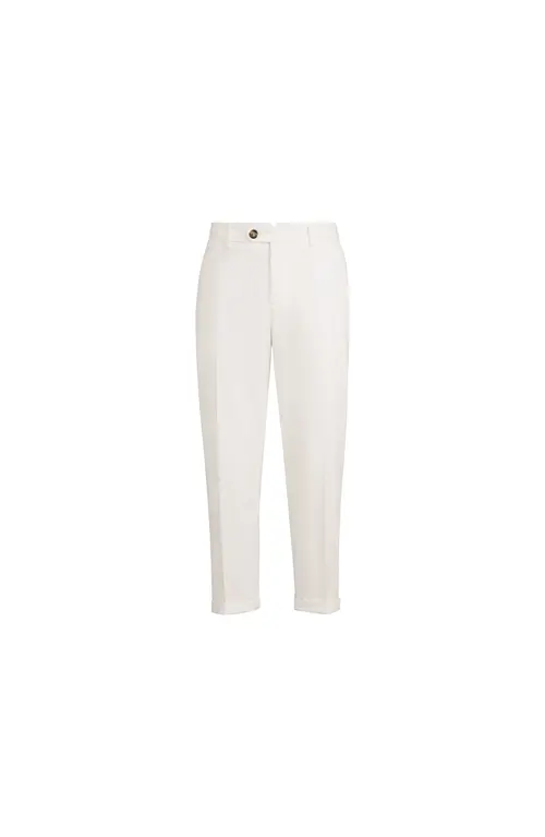 Brunello Cucinelli Comfort Gabardine Trousers - Snow