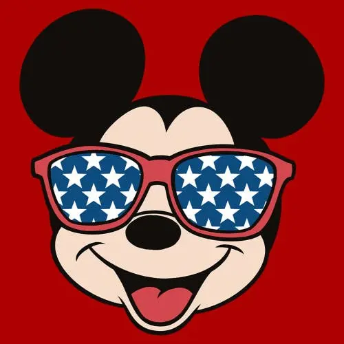 MICKEY & FRIENDS Stars Sunglasses Mickey Face Short Sleeve Graphic T-shirt