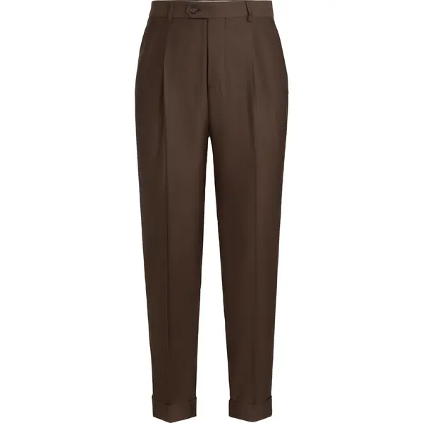 Brunello Cucinelli Virgin Wool Trousers - Brown