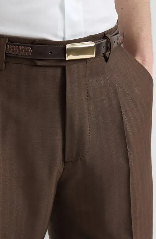 Brunello Cucinelli Virgin Wool Trousers - Brown