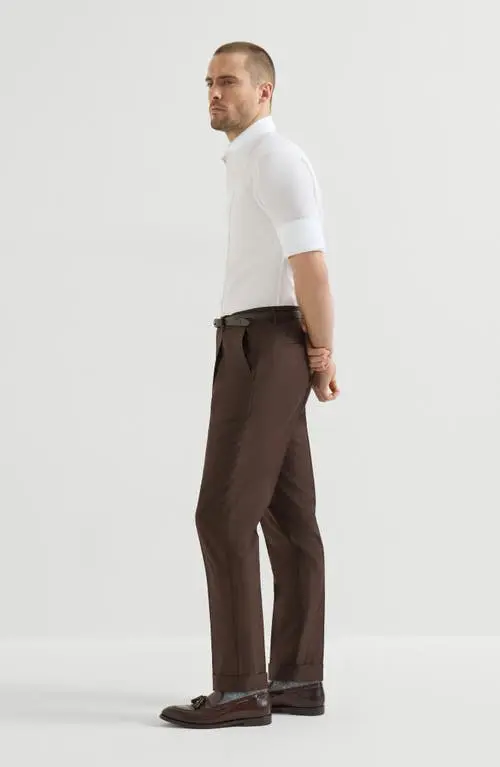 Brunello Cucinelli Virgin Wool Trousers - Brown