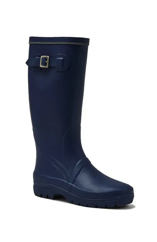 LANDS' END Squall Buckle Tall Rain Boots - Deep Sea Navy