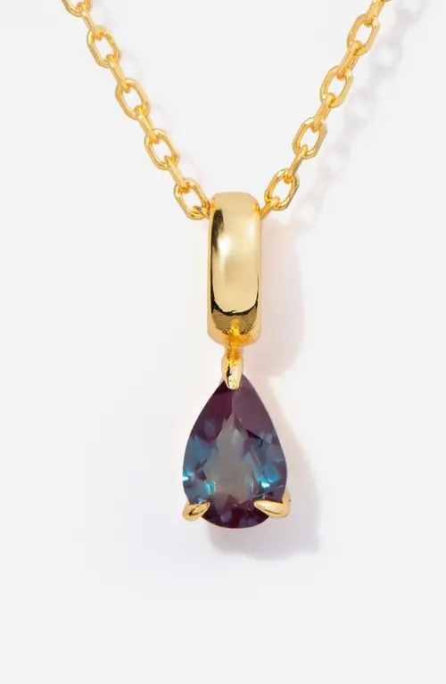LITTLE SKY STONE Birthstone Teardrop Pendant Necklace - Alexandrite/june