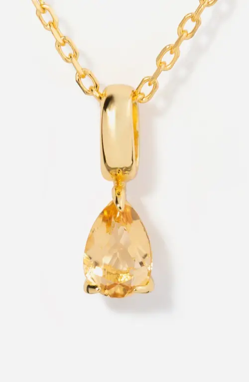 LITTLE SKY STONE Birthstone Teardrop Pendant Necklace - Citrine/november