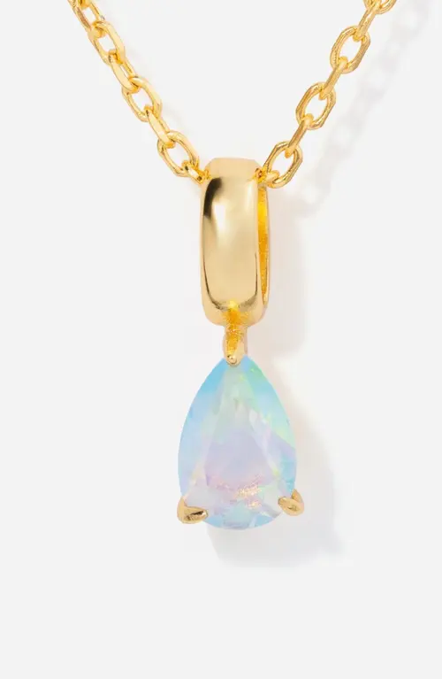 LITTLE SKY STONE Birthstone Teardrop Pendant Necklace - Opal/october