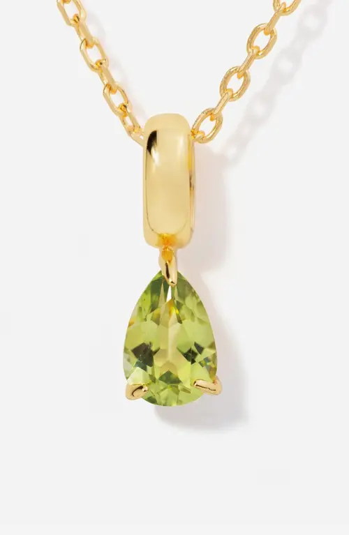 LITTLE SKY STONE Birthstone Teardrop Pendant Necklace - Peridot/august
