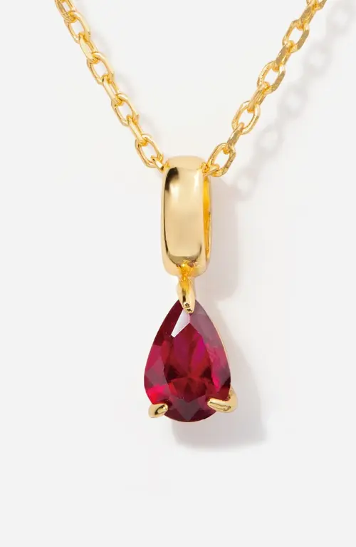 LITTLE SKY STONE Birthstone Teardrop Pendant Necklace - Ruby/july