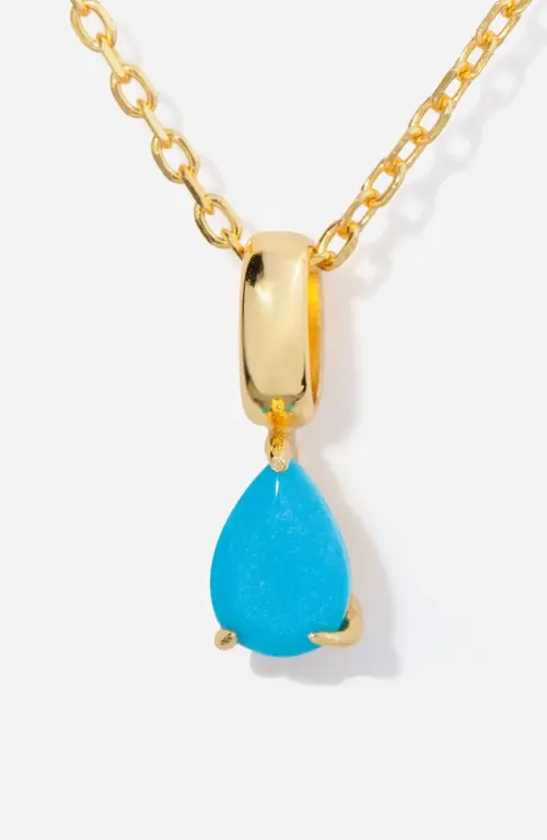 LITTLE SKY STONE Birthstone Teardrop Pendant Necklace - Turquoise/december
