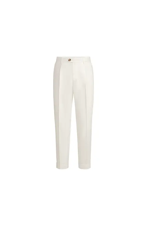 Brunello Cucinelli Gabardine Garment Dyed Trousers - Snow