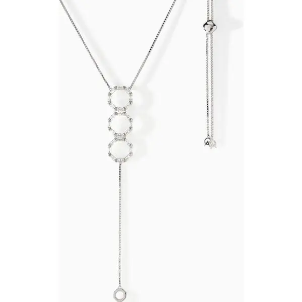 ORA ANA The Stella Lariat Necklace - Sterling Silver/white Cz
