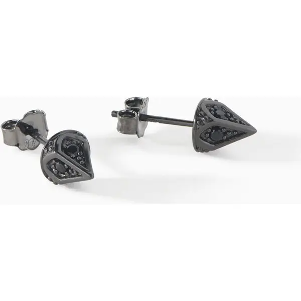 ORA ANA Dagger Stud Earrings - Black/black Cz