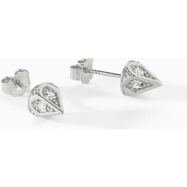 ORA ANA Dagger Stud Earrings - Sterling Silver/white Cz