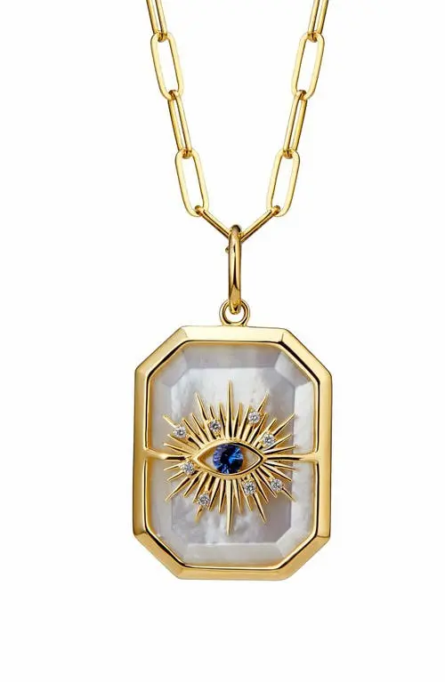 SYNA JEWELS Eye Of The Cosmos Pendant Necklace - Mother Of Pearl