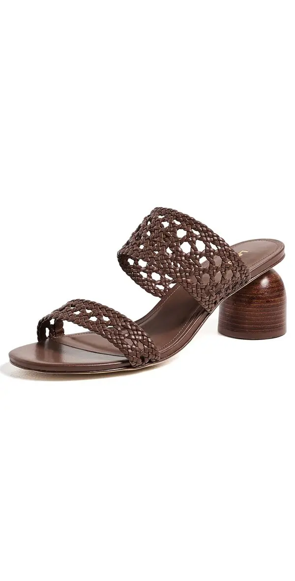 Larroude Dew Drop Macrame Sandals - Burnt Umber