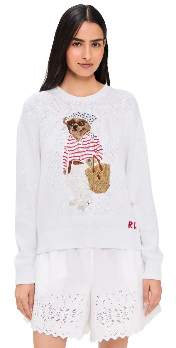 Polo Ralph Lauren Summer Bear Sweater - White Multi