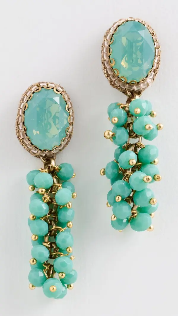 Deepa Gurnani Jemsa Beaded Earrings - Turquoise