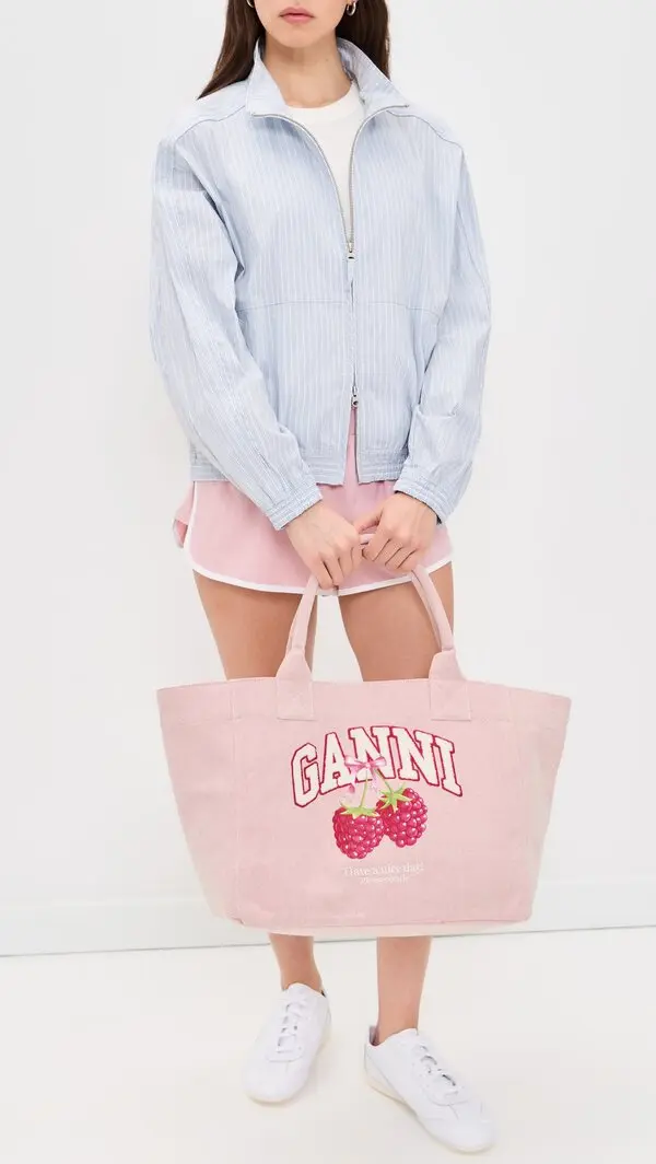 GANNI Medium Trapeze Shopper - Egret