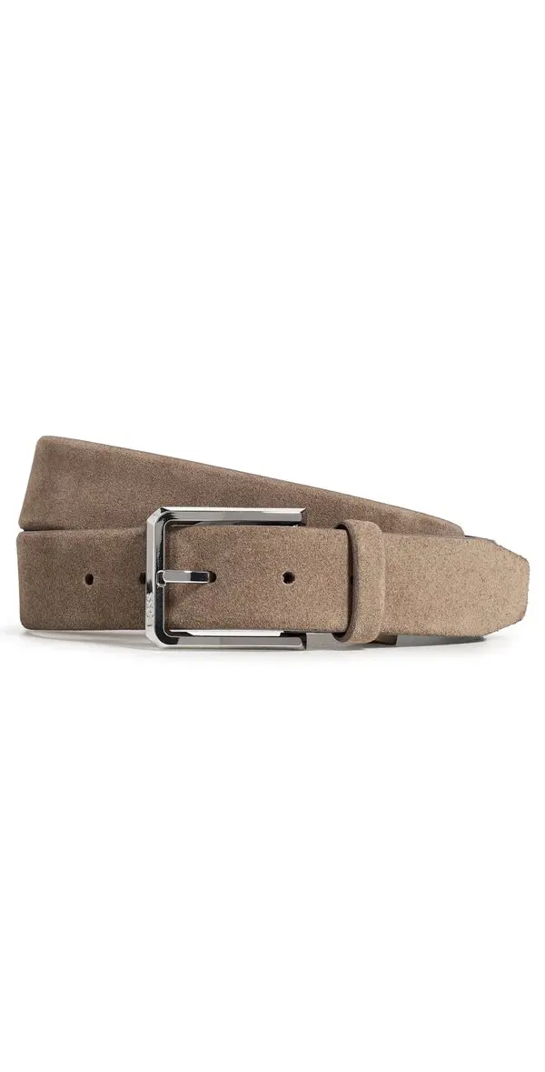 BOSS Caleb Suede Belt - Medium Beige
