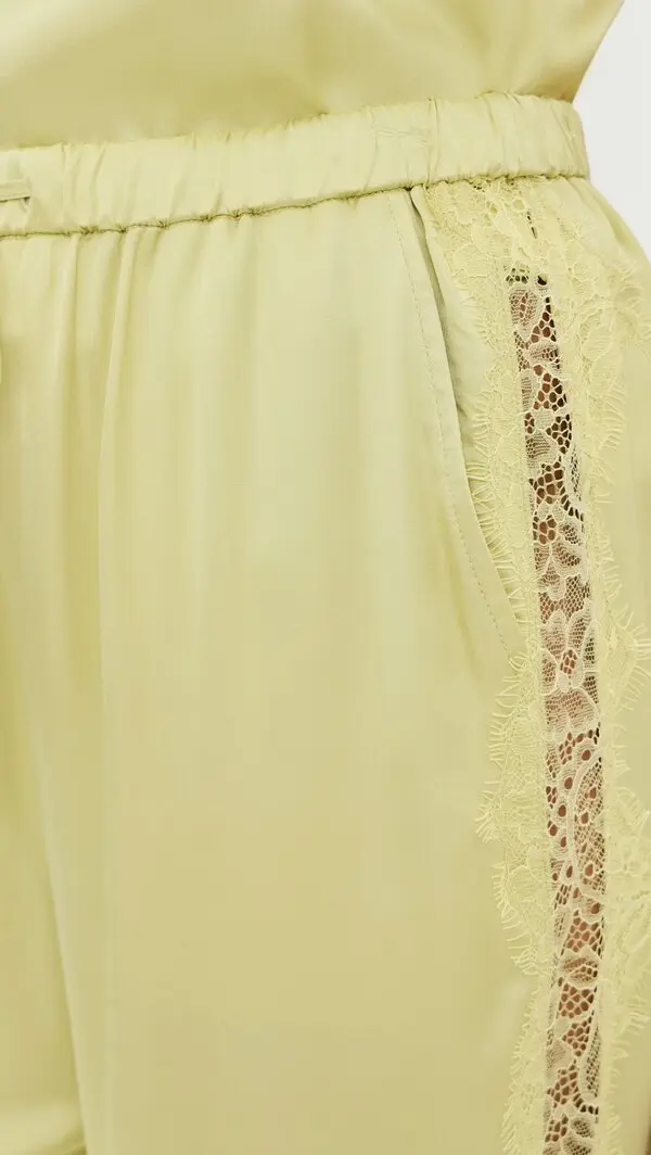 LE BOP Lauren Satin Pants - Honeydew