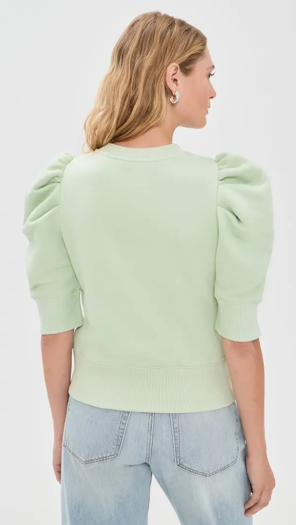 Alice + Olivia Draped Puff Sleeve Top - Light Sage