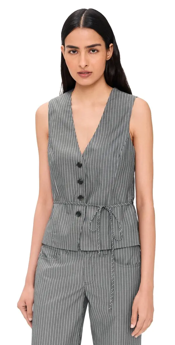 Rag & Bone Paulette Stripe Poplin Vest - Salst