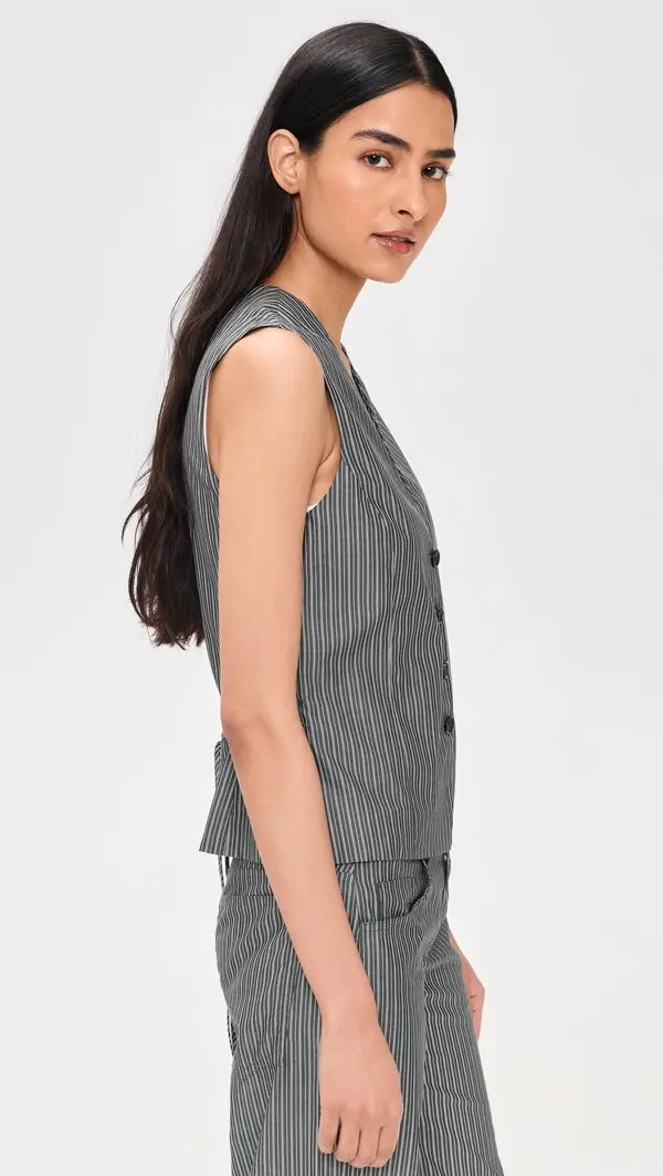 Rag & Bone Paulette Striped Poplin Vest - Salst