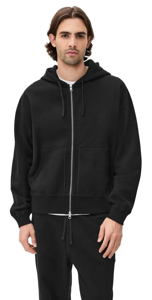 Reigning Champ Relaxed Zip Hoodie - Black
