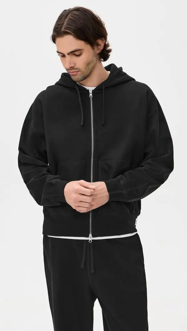 Reigning Champ Relaxed Zip Hoodie - Black