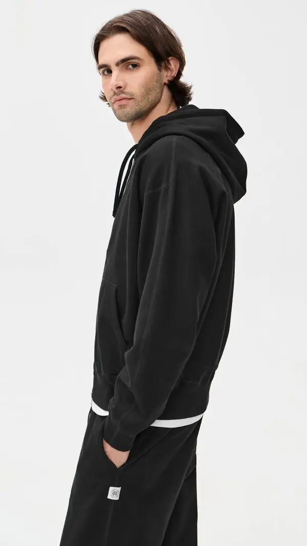 Reigning Champ Relaxed Zip Hoodie - Black