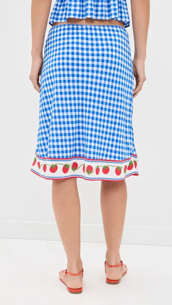Rails Gingham Check Skirt With Tomato Print
