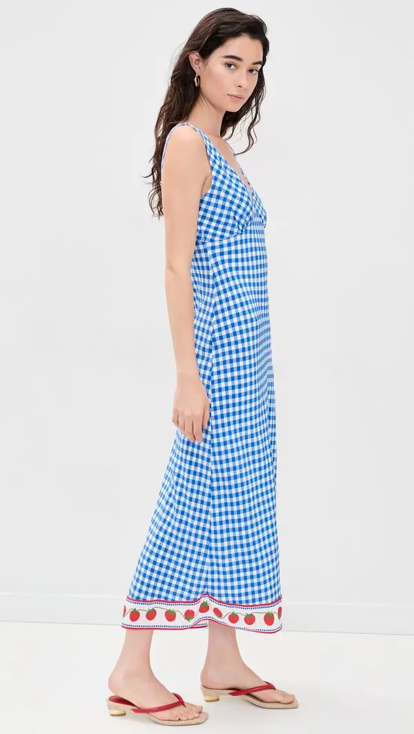 Rails Serafina Gingham Check Maxi Dress With Tomato Print