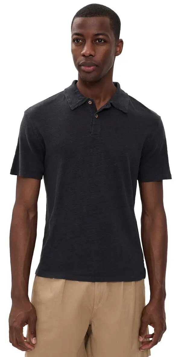 ALEX CRANE Linen Knit Polo - Night