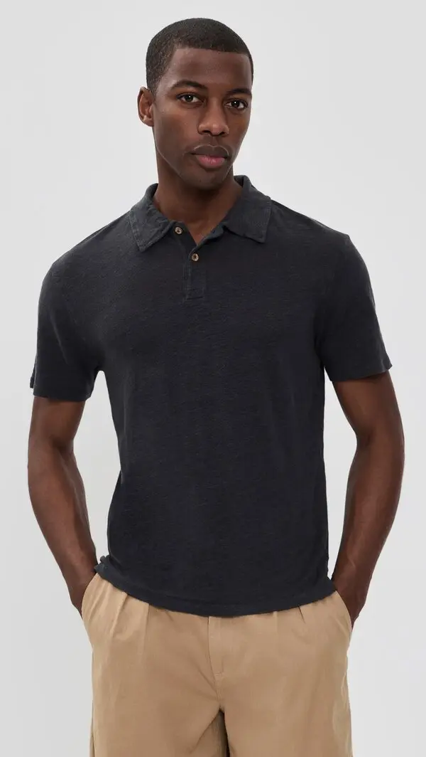 ALEX CRANE Linen Knit Polo - Night