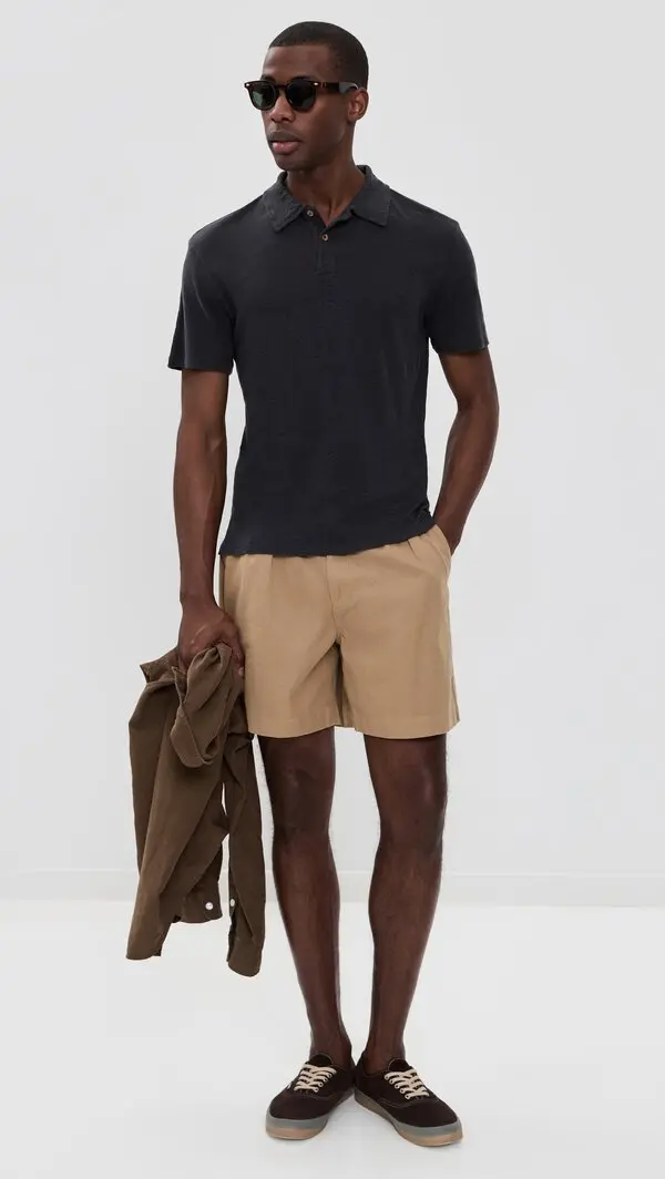 ALEX CRANE Linen Knit Polo - Night