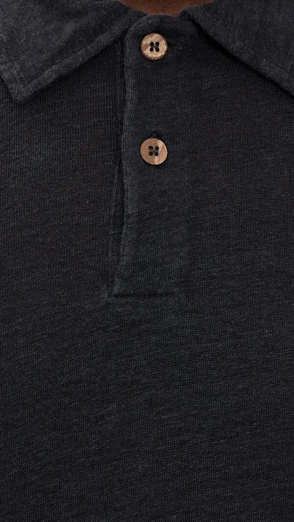 ALEX CRANE Linen Knit Polo - Night