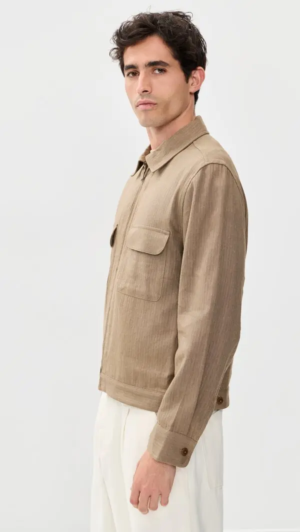 Madewell Herringbone Linen Zip Jacket